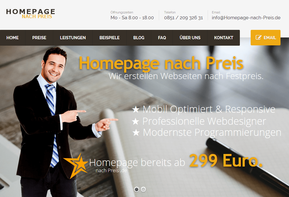 Corporate Business Website Erstellung - Webdesigner Beispiel
